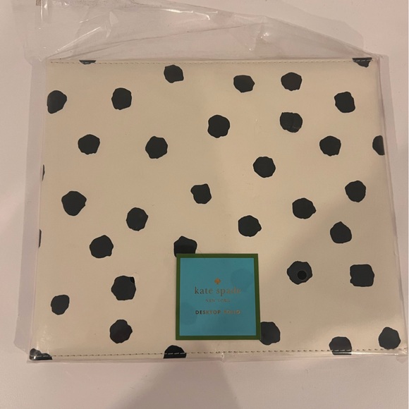 kate spade | Office | Kate Spade Black Polka Dot Desk Folio | Poshmark